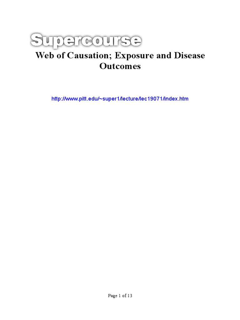 Web of Causation Exposure and Disease Outcomes | PDF | Epidemiology ...