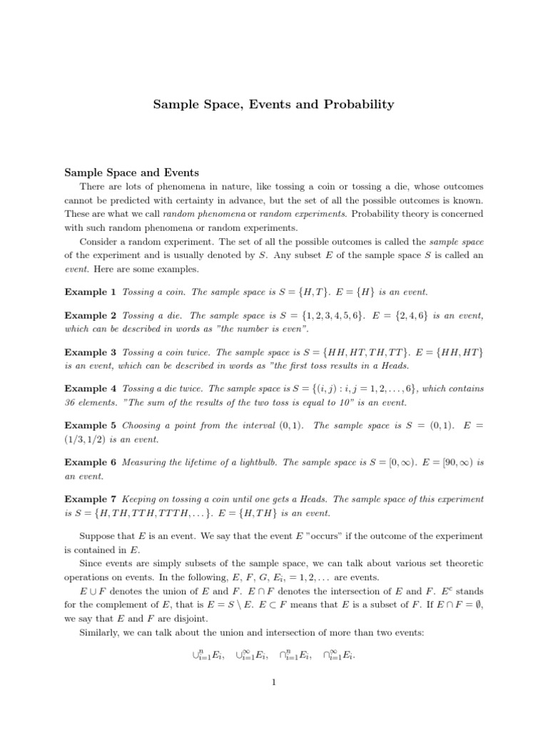 Sample Space and Events | PDF | Mathematical Logic | Teaching Mathematics