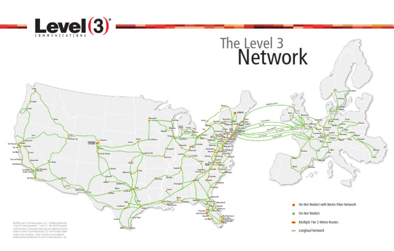 Level 3 Network Map | PDF | The United States | Sports