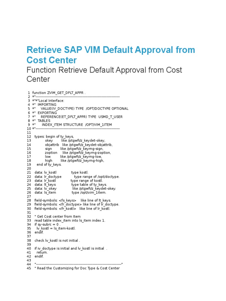 SAP VIM Default Approval | PDF | Computer Programming | Computing