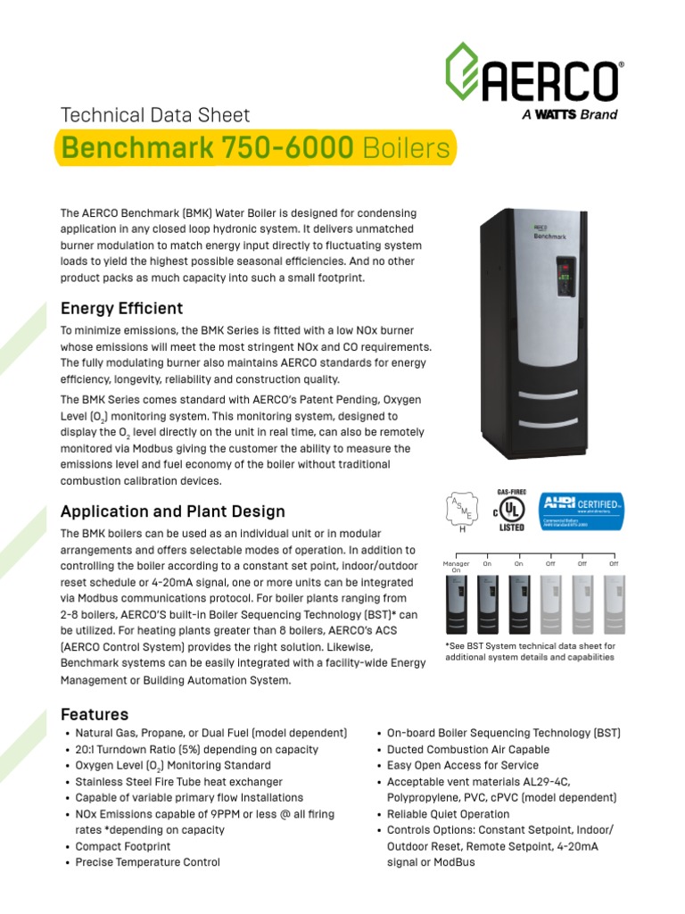 Benchmark 750-6000 Boilers: Technical Data Sheet | PDF | Boiler ...