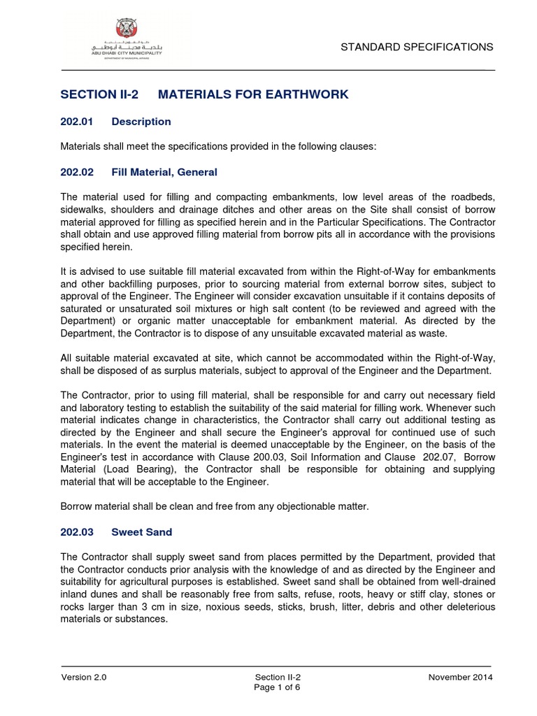 Backfill Material Specifications Overview | PDF | Specification ...