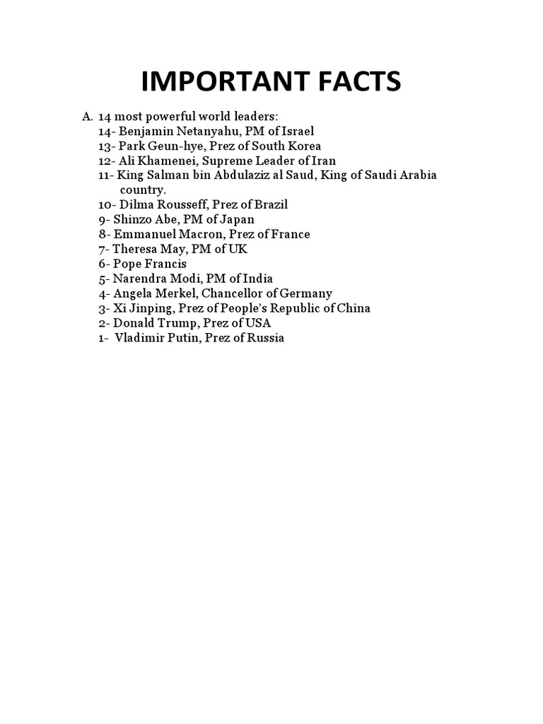 Important Facts | PDF
