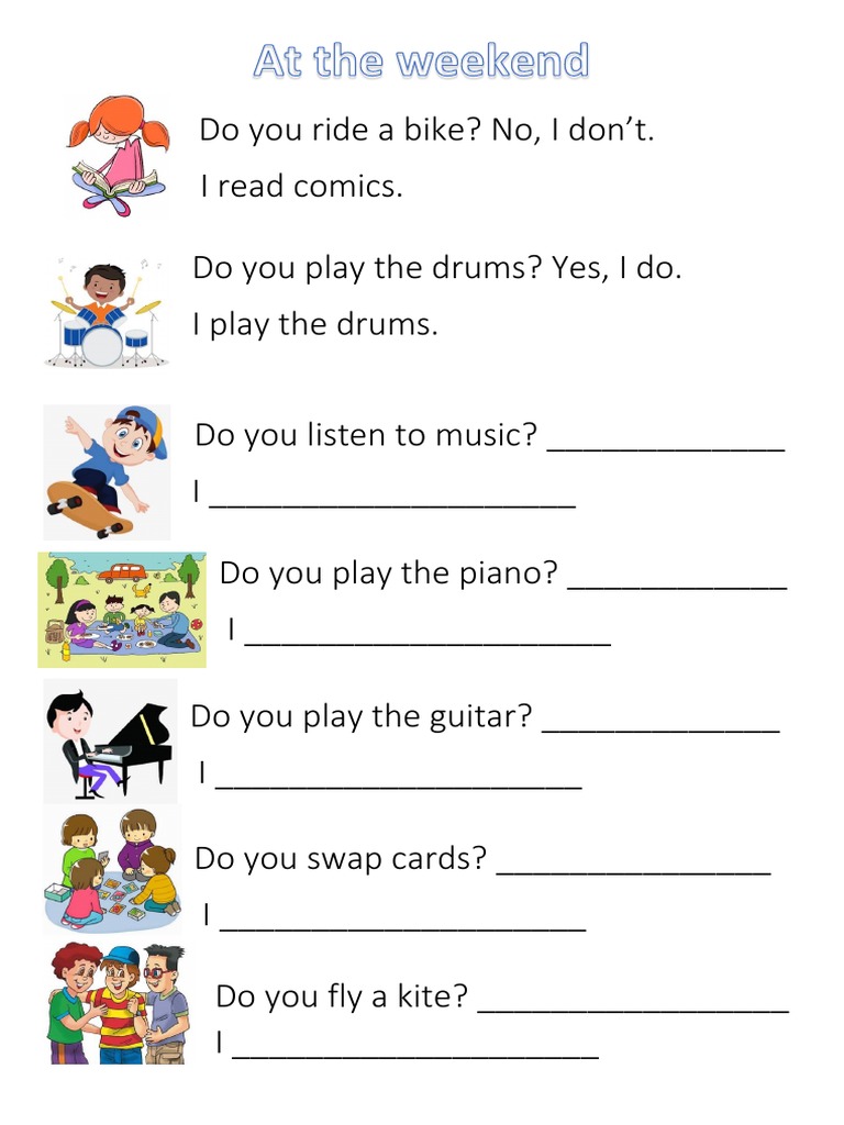 Free Time Activities Yes I Do - No I Don't | PDF