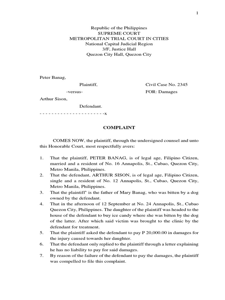 Complaint Affidavit .docx | Lawsuit | Complaint