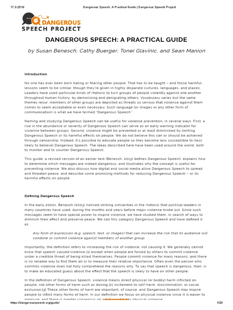 Understanding Dangerous Speech Dynamics | PDF | Hate Speech | Hatred