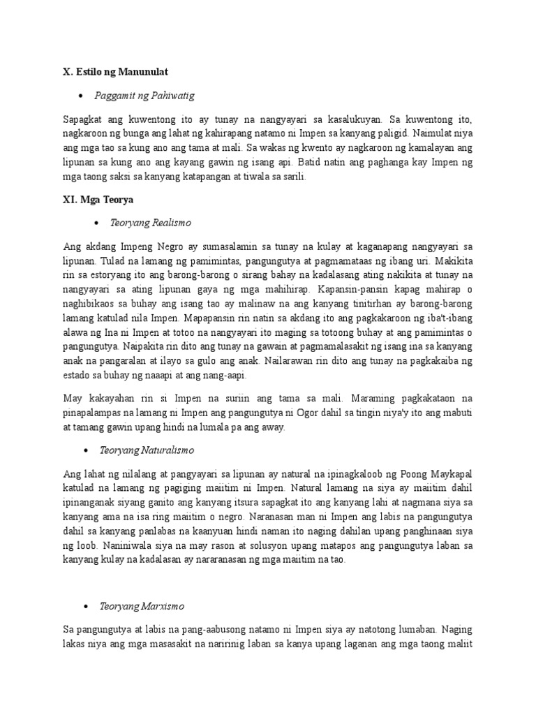 Impeng Negro - Pagsusuri | PDF