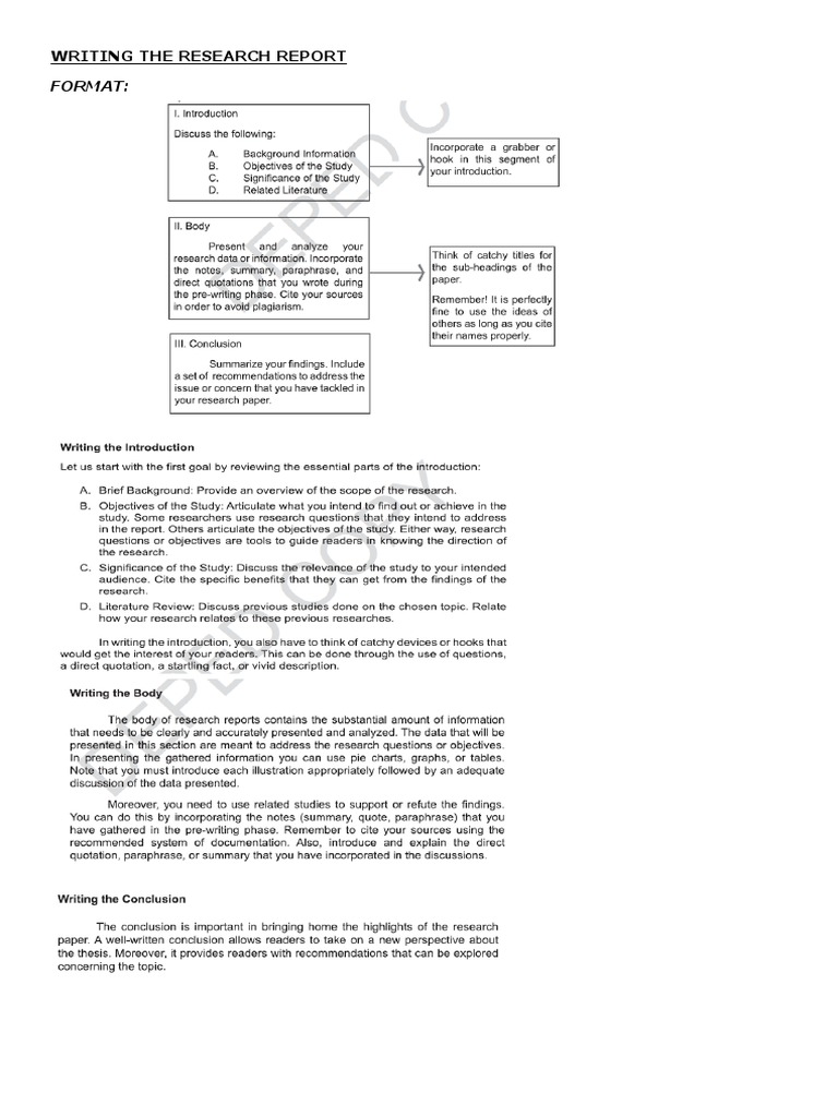 Guide to Writing Research Reports | PDF