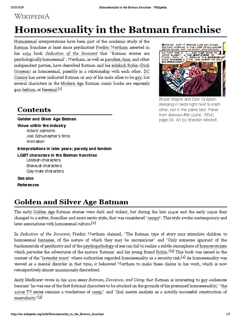 Homosexuality in The Batman Franchise | PDF | Batman | Dc Comics