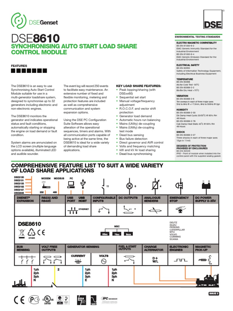 DSE 8610 Installation Instructions PDF | PDF | Programmable Logic Controller | Direct Current