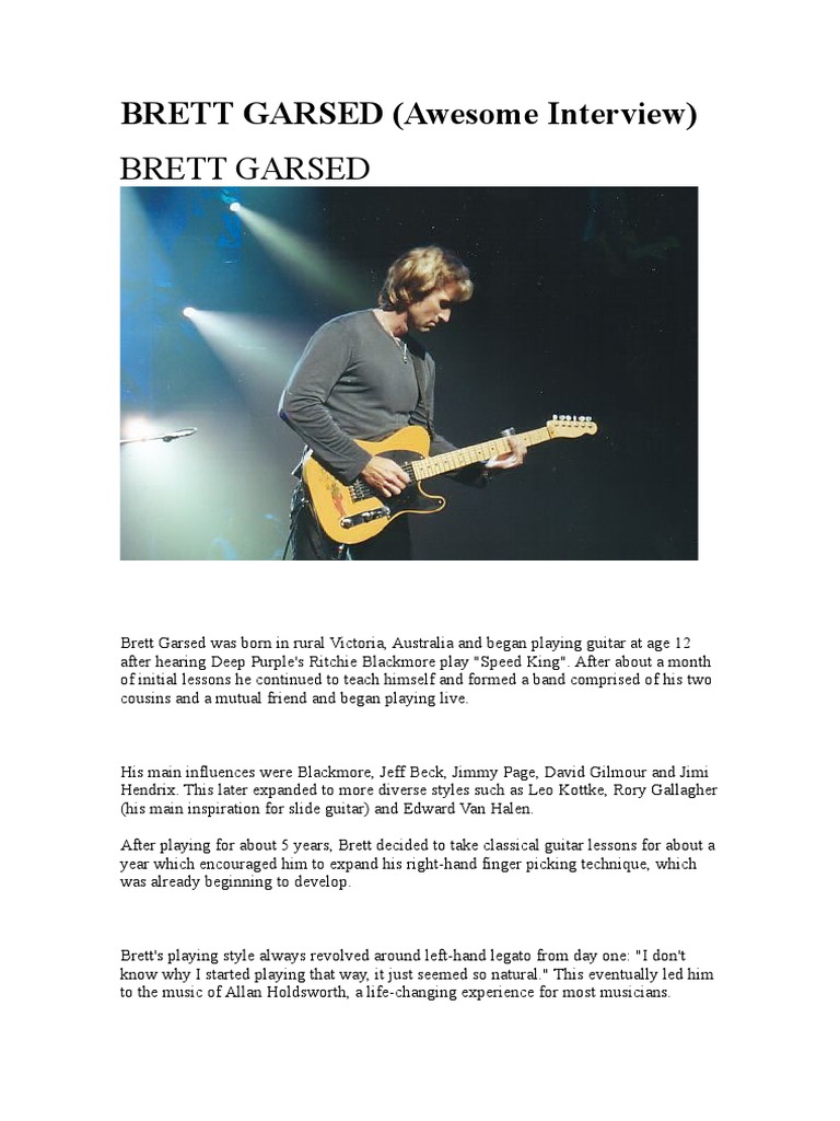 Brett Garsed | PDF | Guitars | Jazz Music