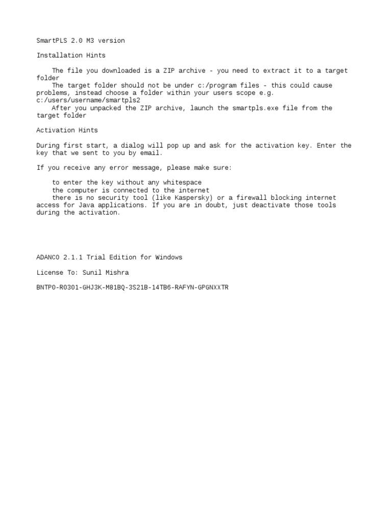 Serial Key For SmartPLS | PDF | Zip (File Format) | Computer File