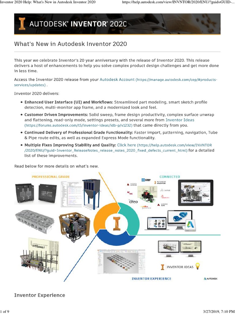 What's New in Autodesk Inventor 2020 | PDF | Technology & Engineering