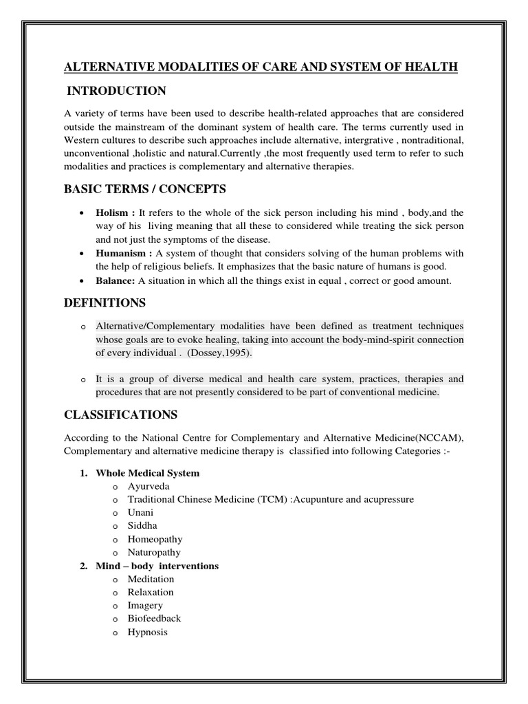 Alternative Modalities | PDF | Relaxation (Psychology) | Alternative ...