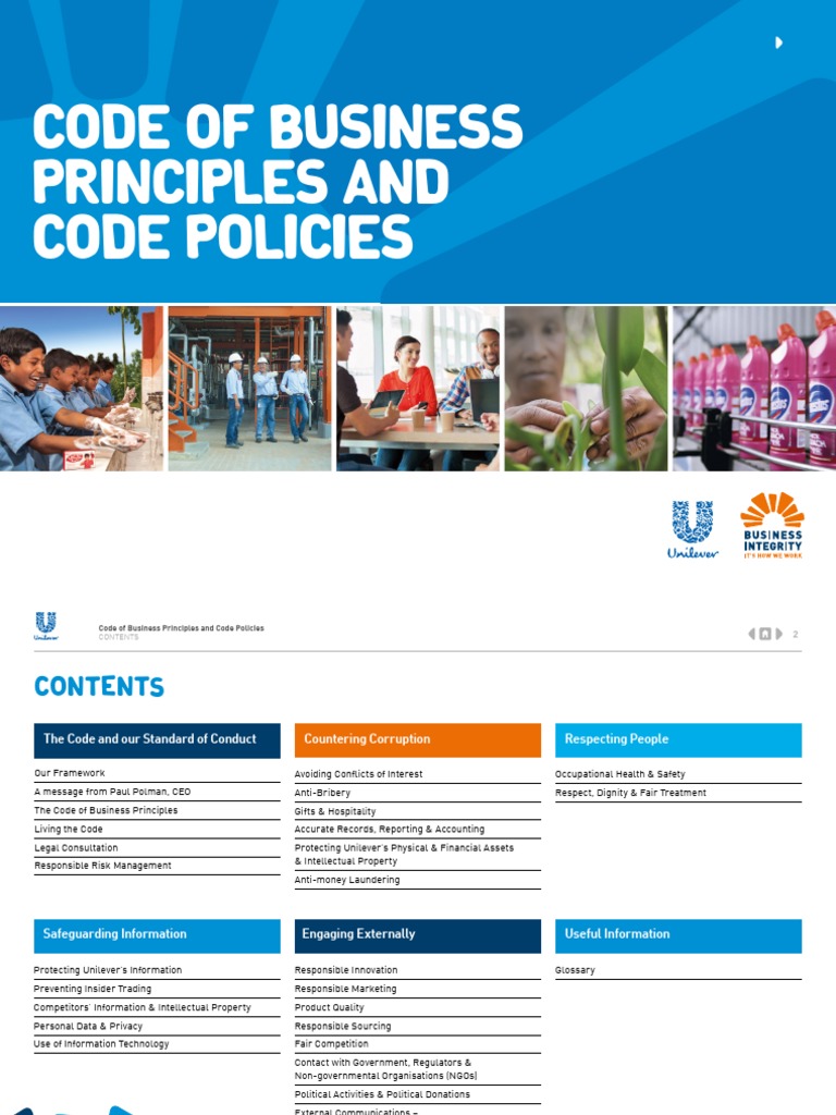 Code of Business Principles | PDF | Risk Management | Bribery