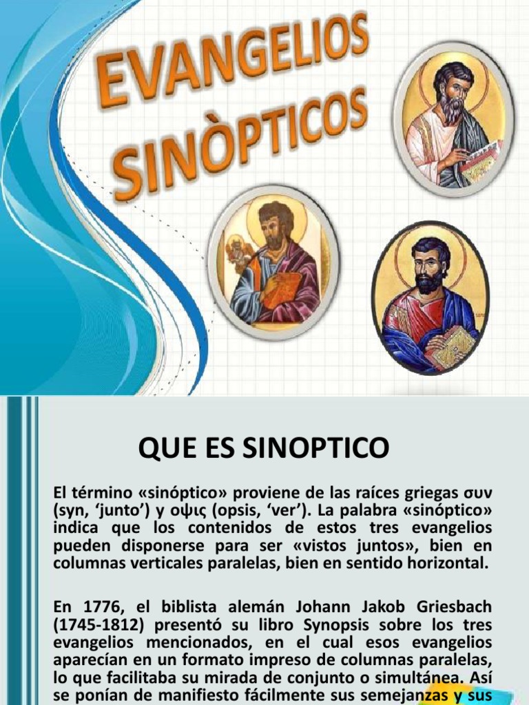 Evangelios Sinopticos | PDF | Evangelios | Evangelio de Mateo