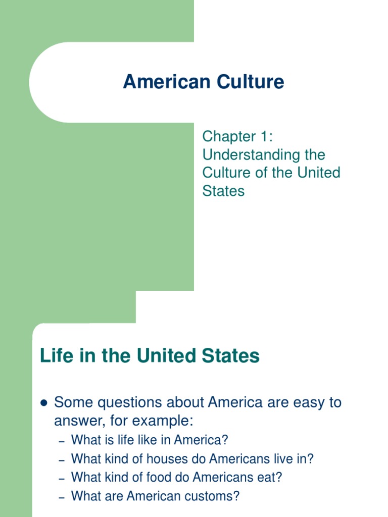 Understanding American Culture | PDF | Race And Ethnicity In The United ...