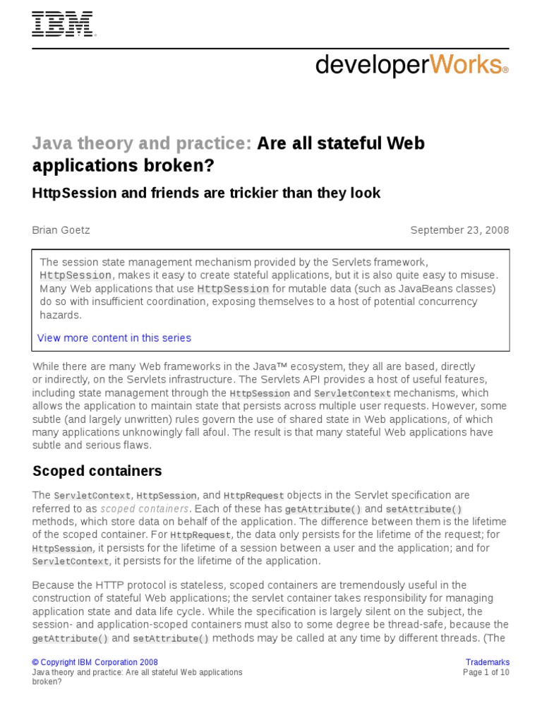 IBM - Are All Stateful Web Applications Broken (Brian Goetz) (2008 ...