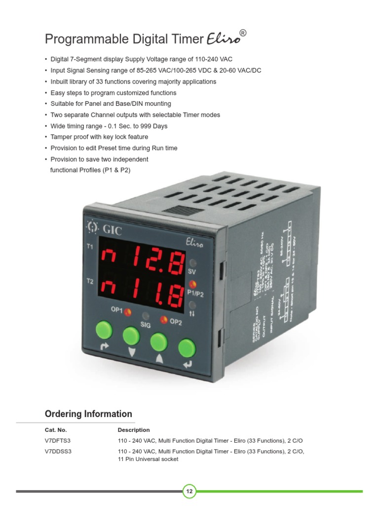 Programmable Digital Timer | PDF | Relay | Timer