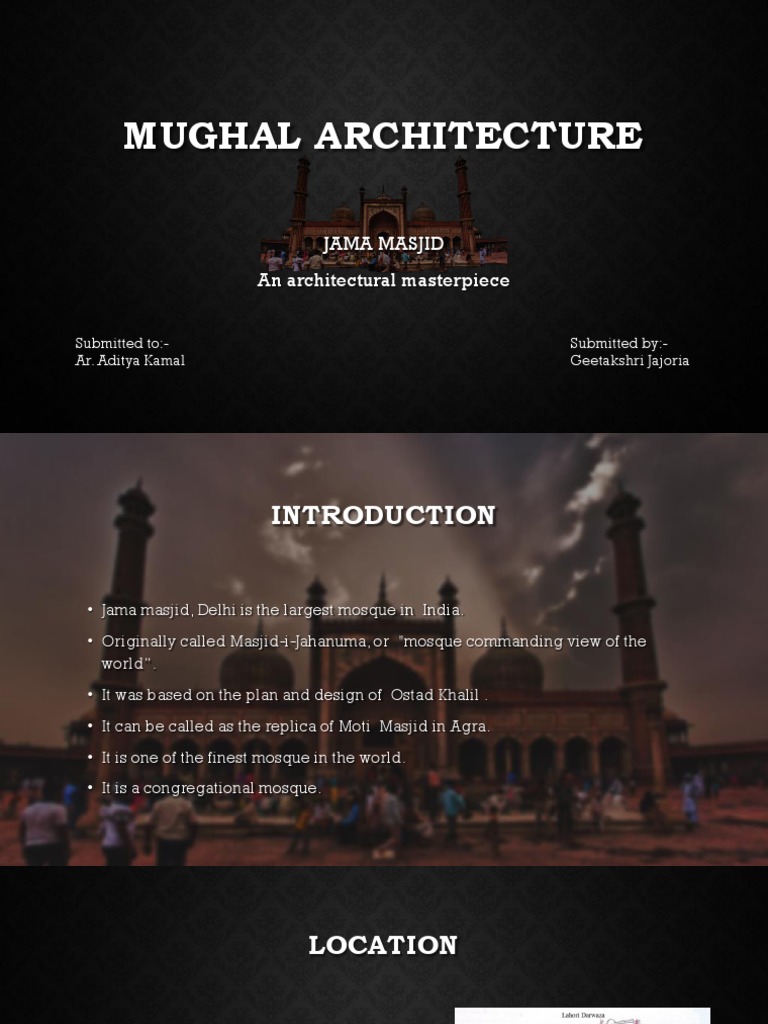 Mughal Architecture-Jama Masjid | PDF | Dome | Mosque