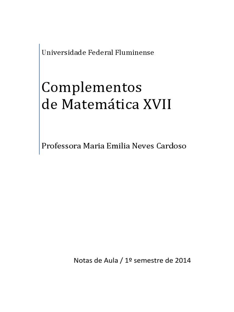 Notas de COMPLEMENTOS DE MATEMÁTICA XVII PDF | PDF | Limite (Matemática) | Derivado
