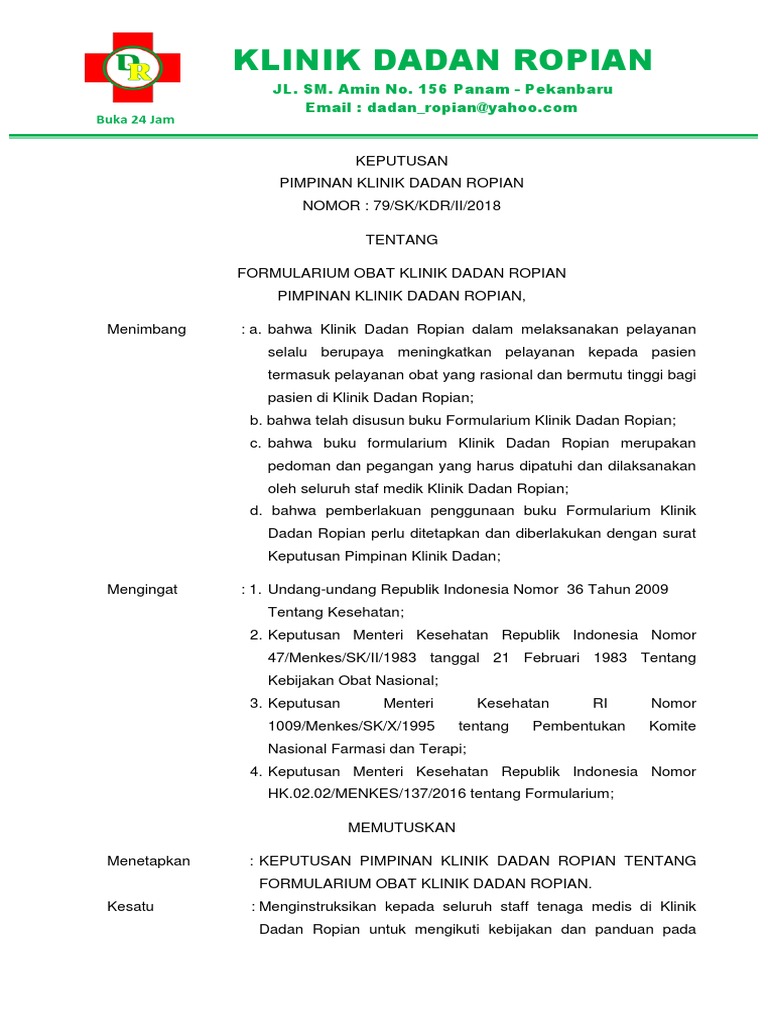 SK Formularium Obat | PDF