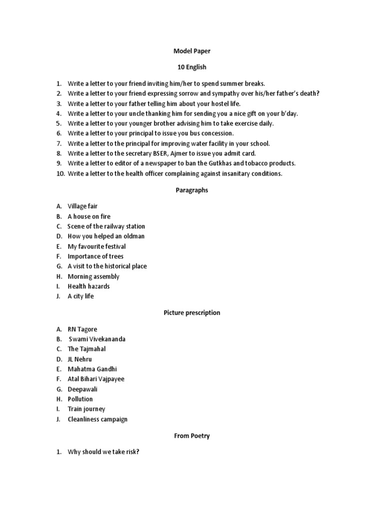 English Letter Writing and Essays Guide | PDF