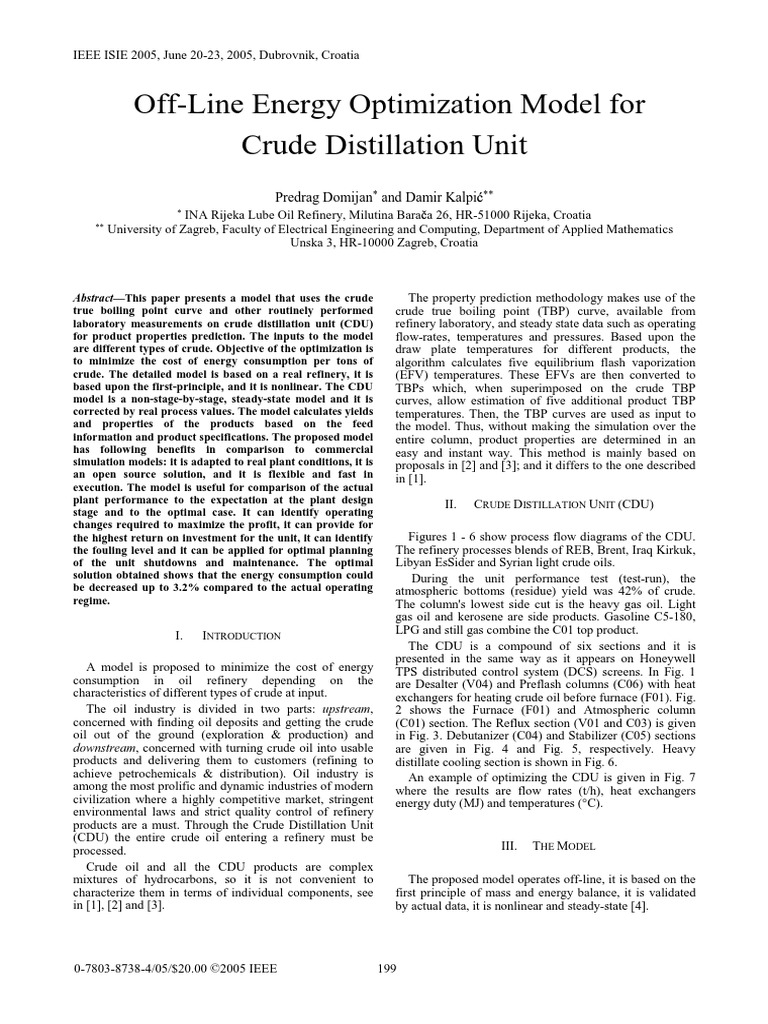 Off-Line Energy Optimization Model | PDF | Oil Refinery | Gasoline