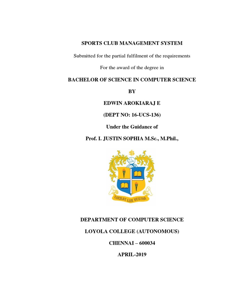 Sports Club Management System | PDF | Software Testing | Apache Http Server