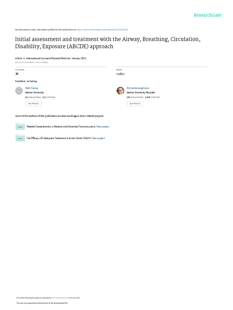 Initial Assessment and Treatment With The Airway, Breathing ...
