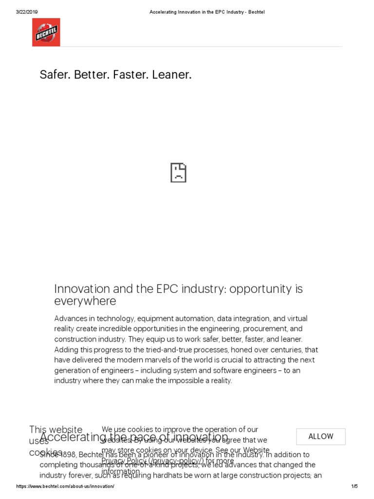 Accelerating Innovation in The EPC Industry - Bechtel | PDF ...