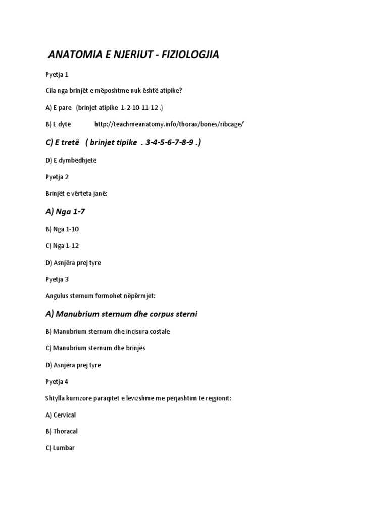 Bazat e Infermieristikes .Anatomia e Nje | PDF