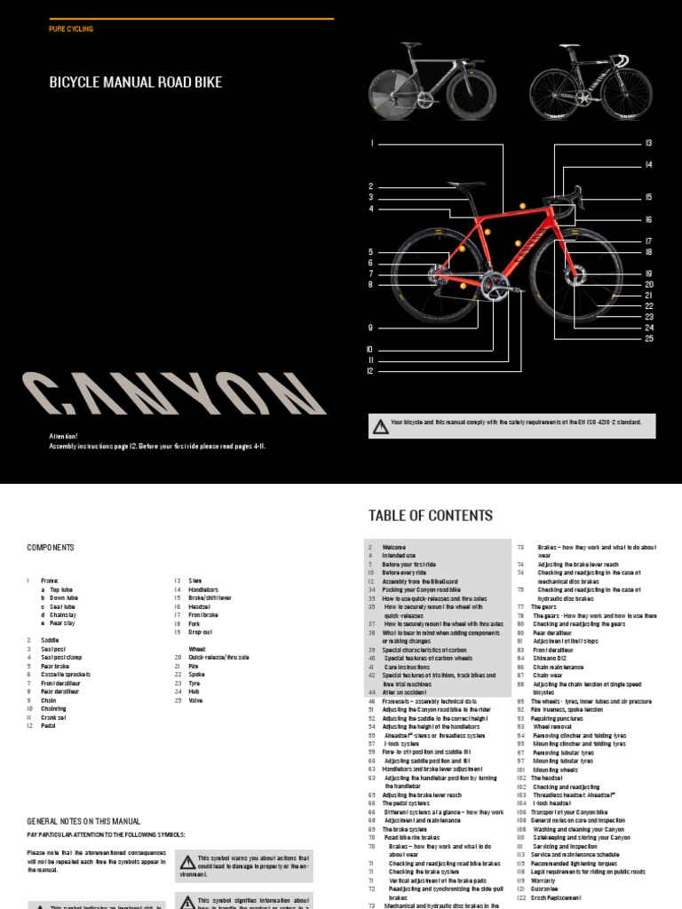 Bicycle Manual Road Bike: Pure Cycling | PDF | Vehicle Parts | Human ...