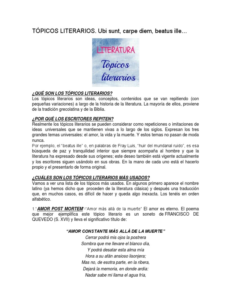 Tópicos Literarios | PDF | Horacio | Amor