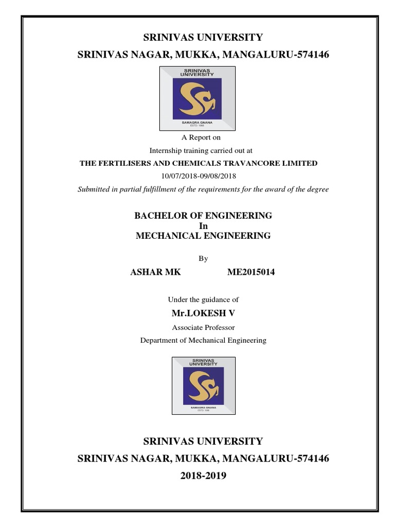 Srinivas University Srinivas Nagar, Mukka, Mangaluru-574146: Bachelor ...