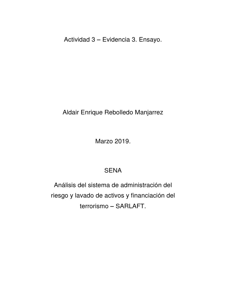 Actividad 3.docx Lavado de Dinero | PDF | Lavado de dinero | Bancos