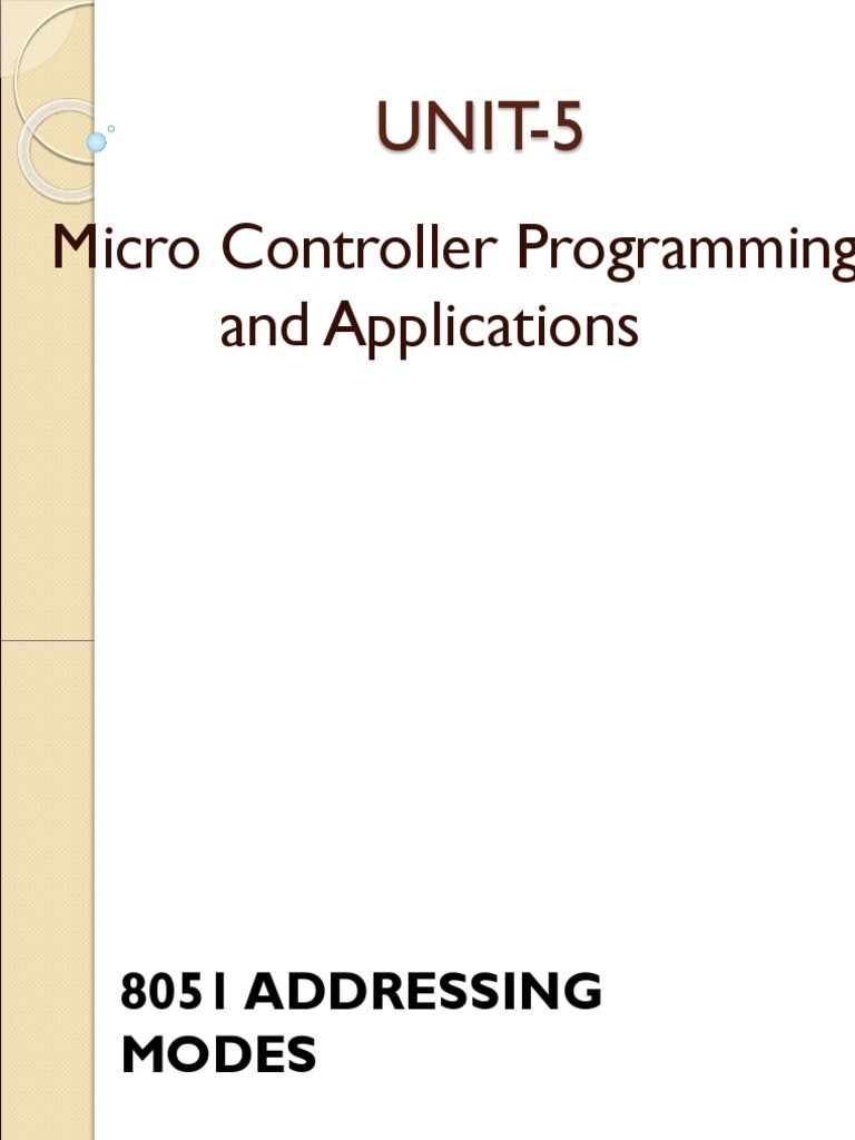 UNIT-5: Micro Controller Programming and Applications | PDF ...