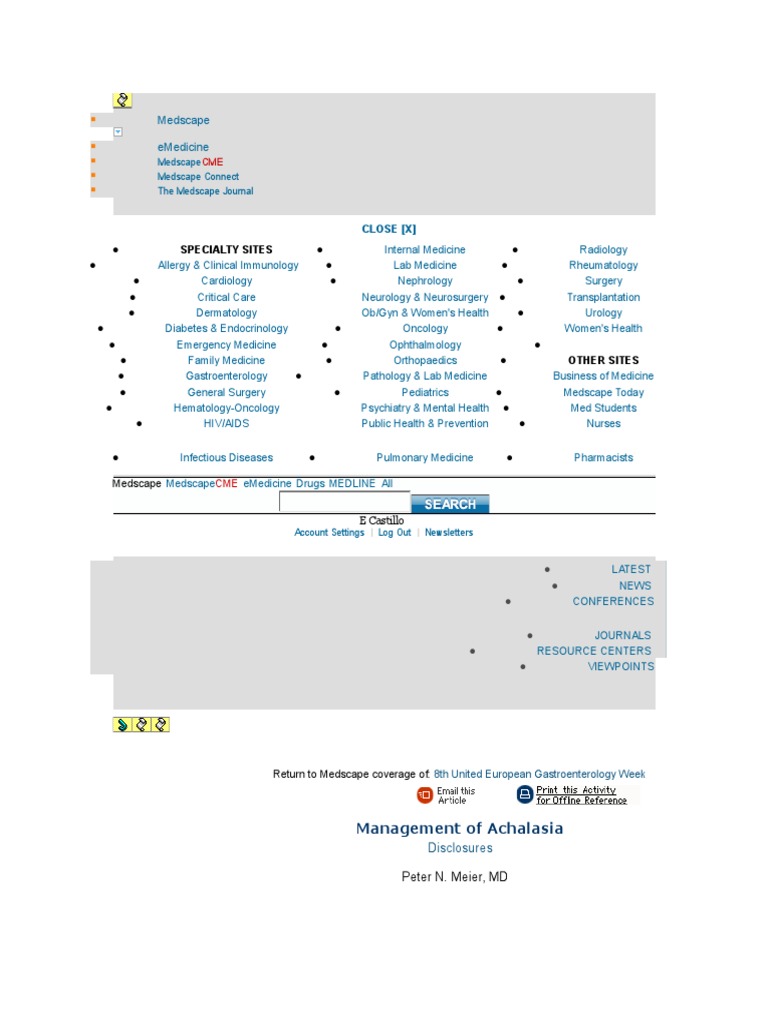 Medscape Emedicine: Specialty Sites | PDF | Diseases And Disorders ...