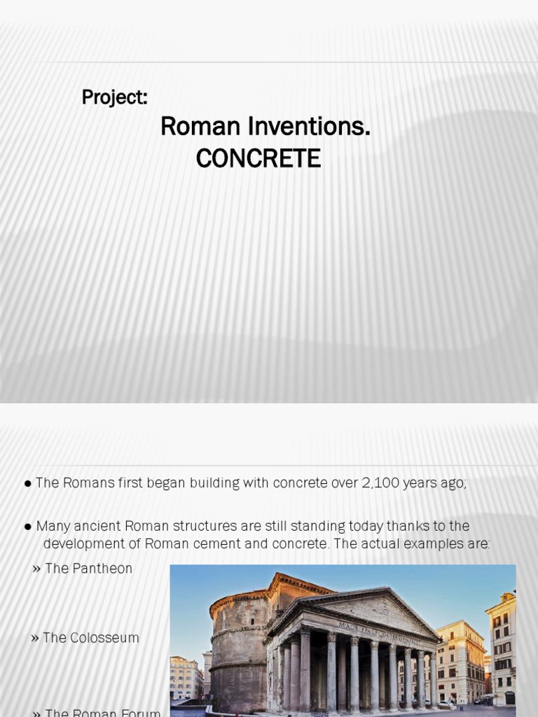 Roman Inventions. Concrete: Project | PDF | Mortar (Masonry) | Concrete