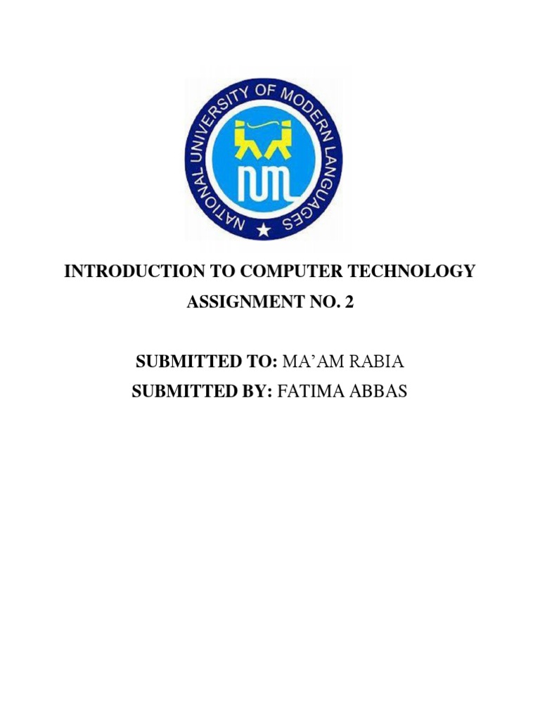 Introduction To Computer Technology Assignment No. 2 | PDF | Computer ...