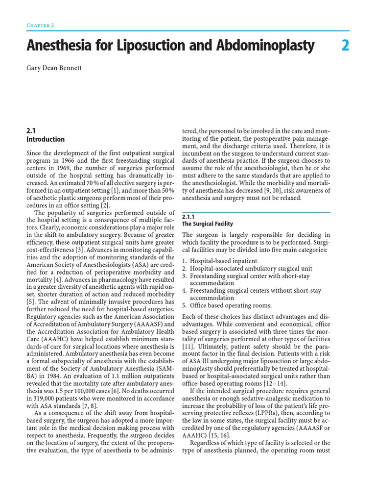 Anesthesia For Liposuction | PDF | Surgery | Anesthesia