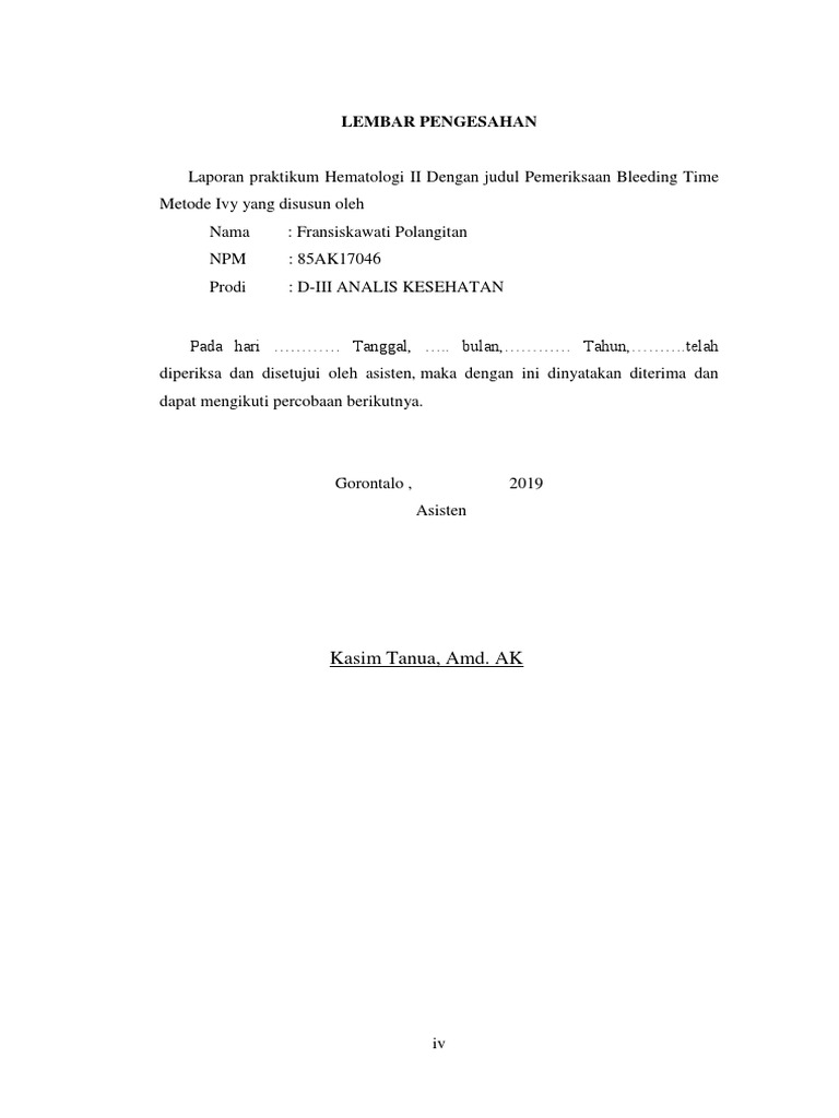 Laporan Bleeding Time Metode Ivy | PDF