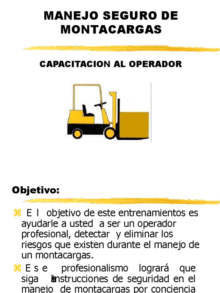 Manejo Seguro de Montacargas | PDF | Máquina elevadora | Suspensión ...