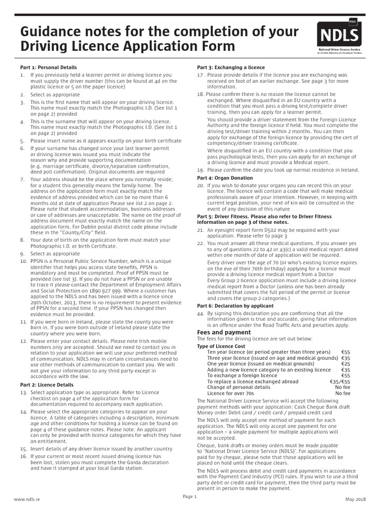 Full Licence Application Guidance Notes | PDF | Driver's License ...