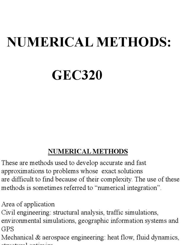 Gec320 1 PDF | PDF | Finite Difference | Numerical Analysis