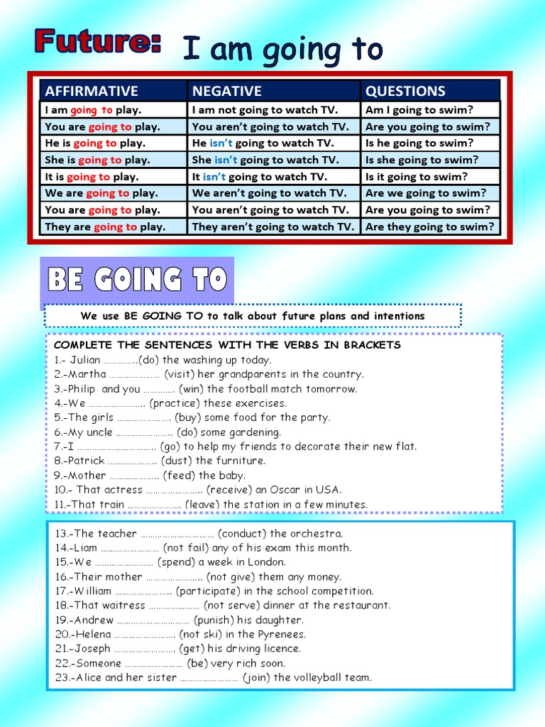 Chart Will Going To Classroom Posters Grammar | PDF