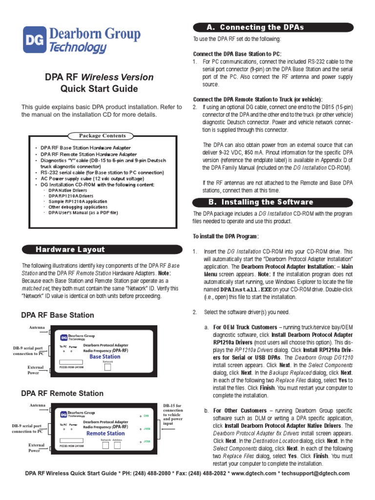 Dpa RF Wireless Version Quick Start Guide: A. Connecting The Dpas | PDF ...