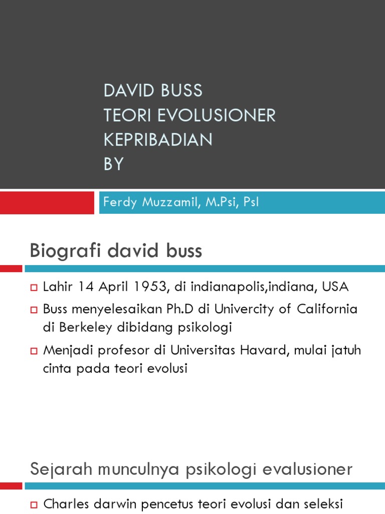 Teori Kepribadian Evolutioner David Buss | PDF