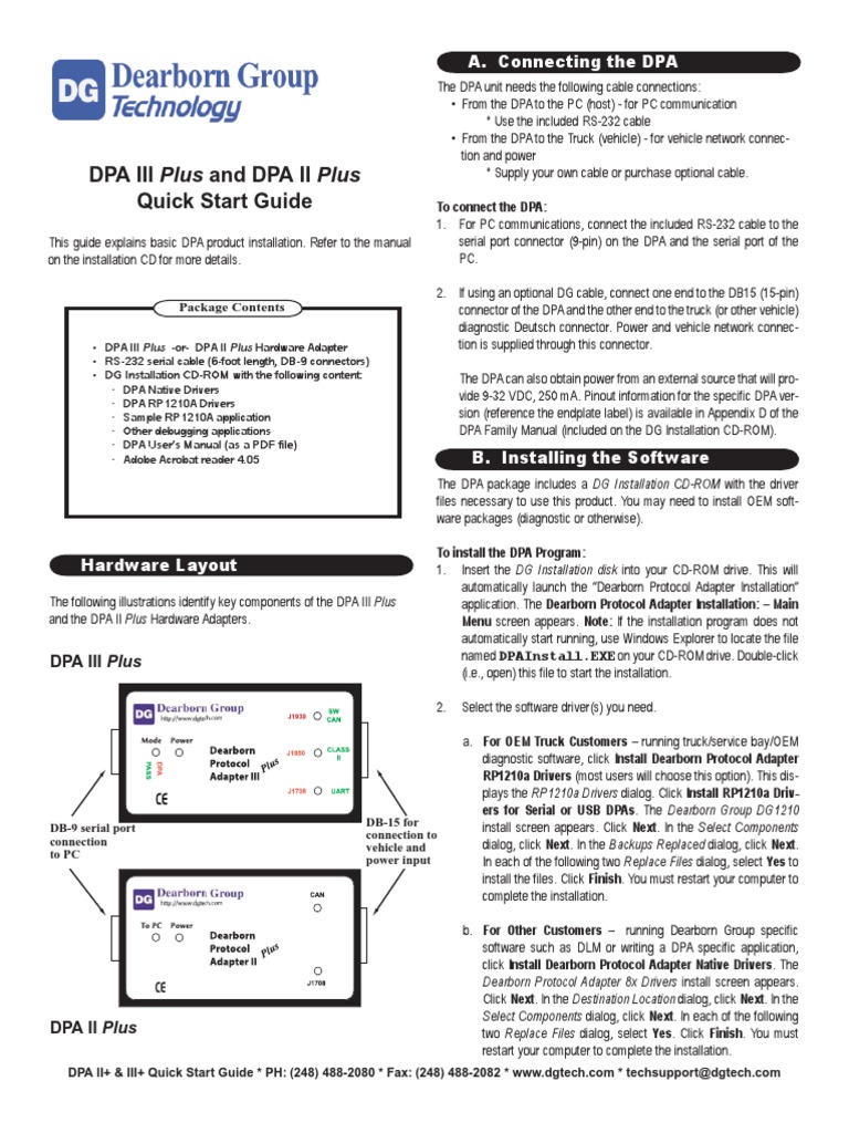 Dpa Iii Plus and Dpa Ii Plus Quick Start Guide: A. Connecting The DPA | PDF | Device Driver ...
