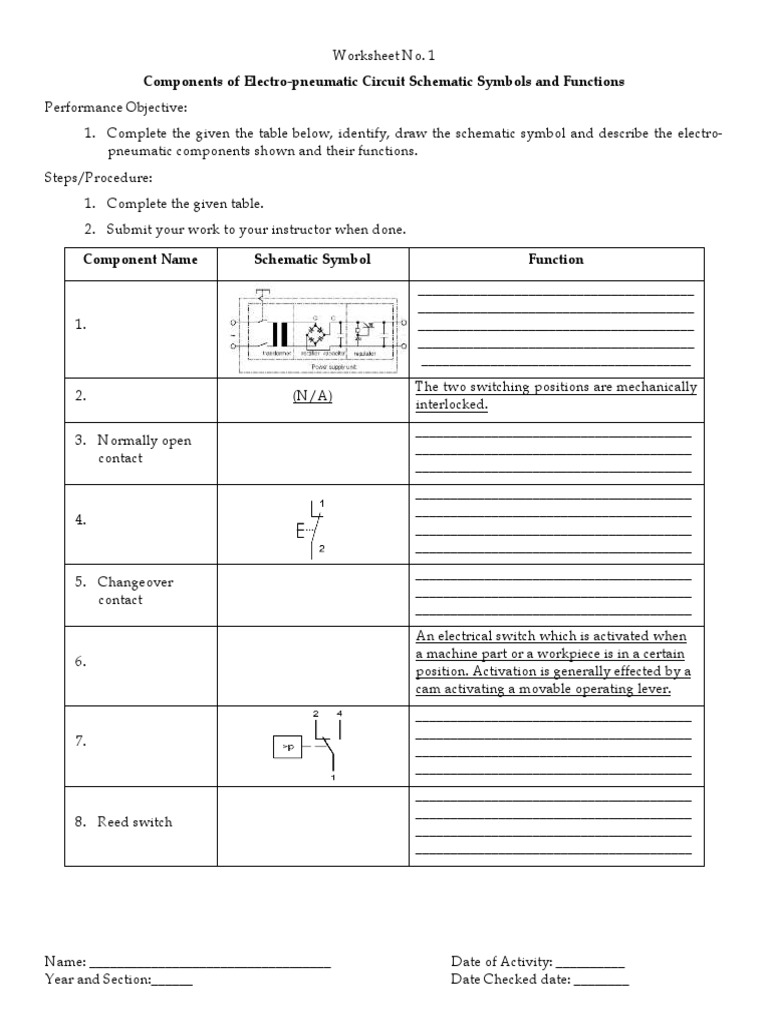 Components of Electro-Pneumatic Circuit Schematic Symbols and Functions ...